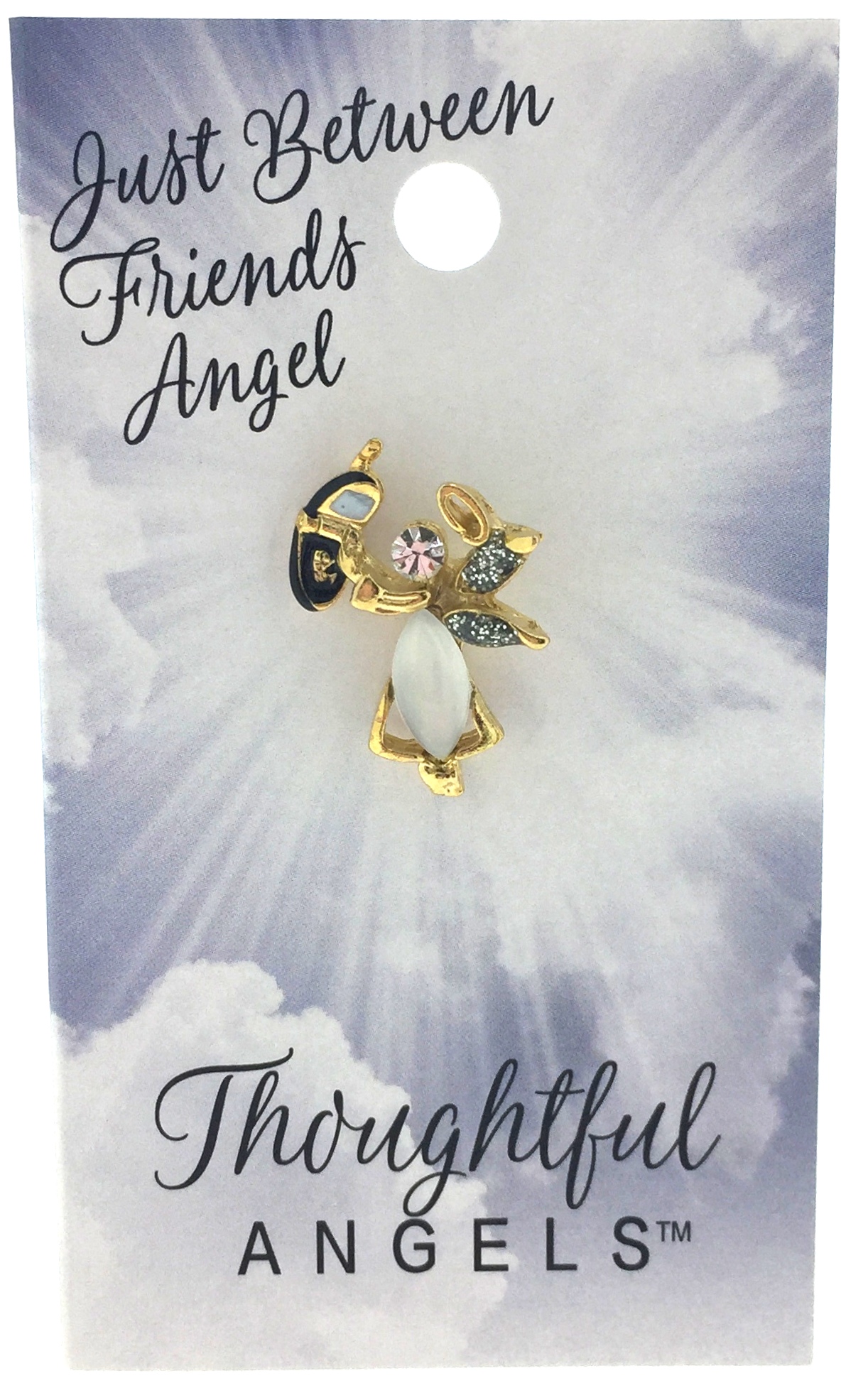 619 – Just Between Friends Angel (tent card) – Clock It To Ya