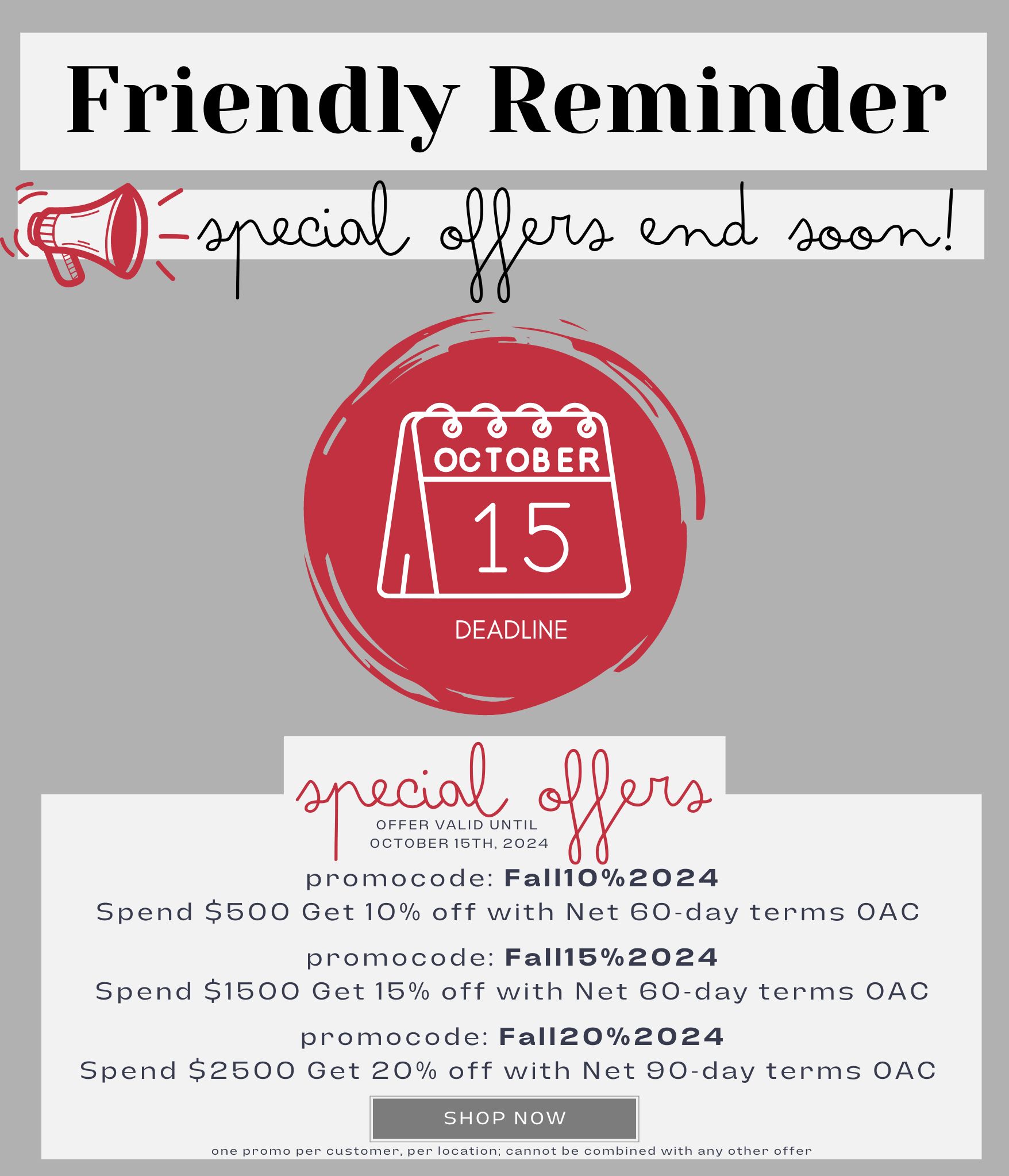 October 15 Deadline – Clock It To Ya